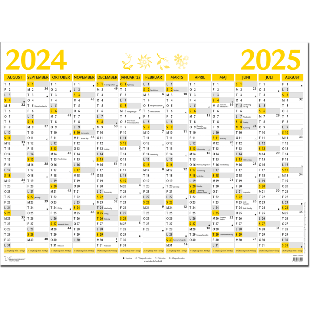 Stor Semesterkalender 2024 25 Kalenderbutik